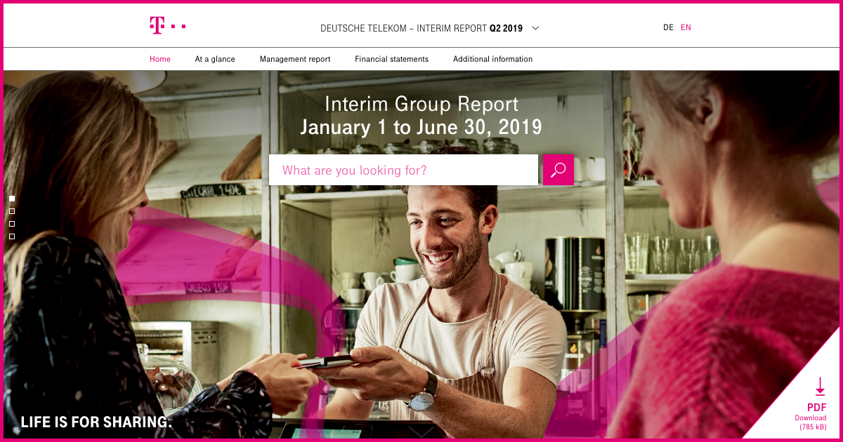 Deutsche Telekom AG Interim Report 2019 - Home